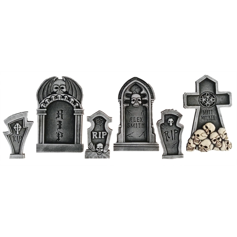 Tombstone Kit 6 Piece Skulls
